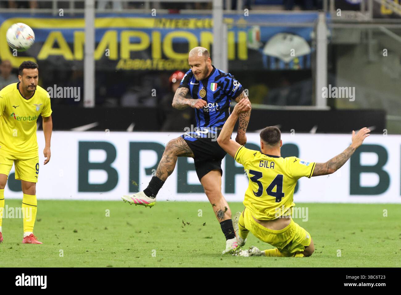Milano, Italy. 18th May, 2025. MILANO, ITALY - MAY 18: Federico Dimarco of FC Internazionale ...