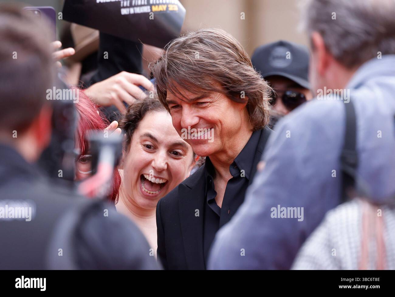 New York, United States. 18th May, 2025. Tom Cruise greets fans when he ...