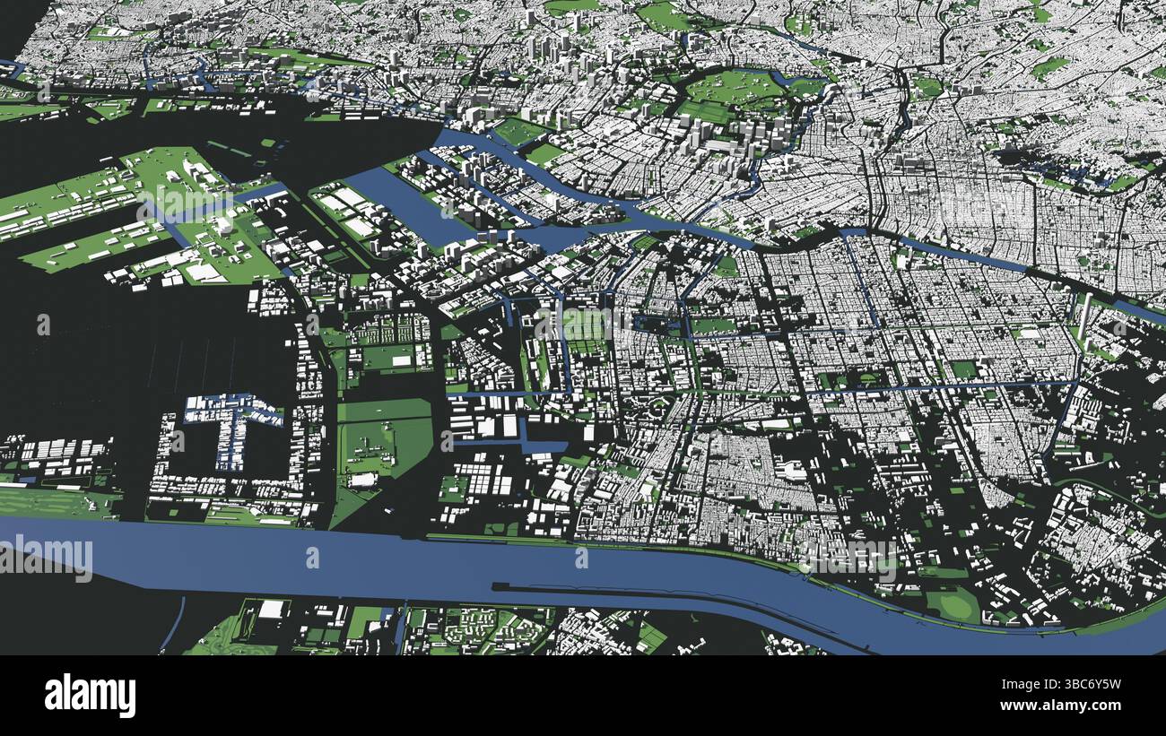 3D illustration of city and urban in Tokyo Japan Stock Photo - Alamy