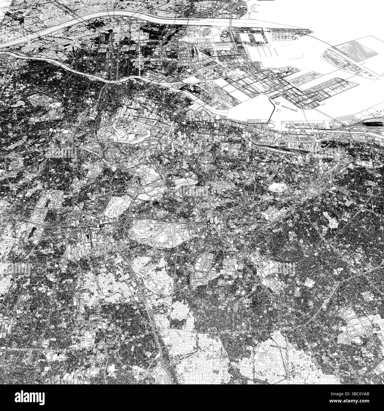 Tokyo city map 3d Black and White Stock Photos & Images - Alamy