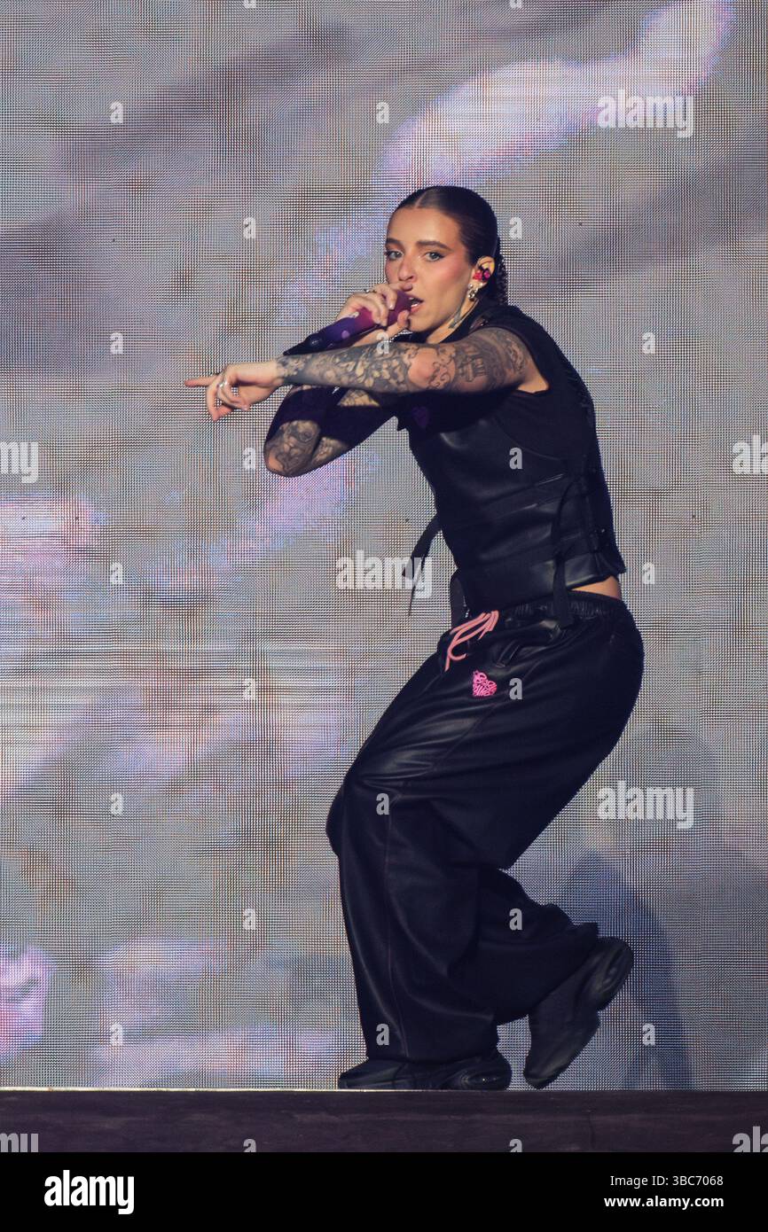 Madrid, Spain. 18th May, 2025. Puerto Rican singer and songwriter Young ...