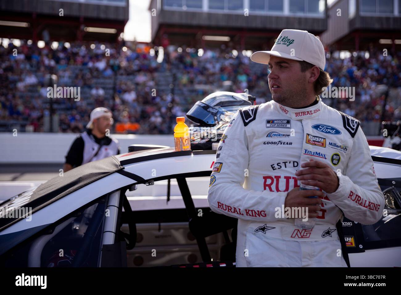 Noah Gragson waits to drive in the NASCAR All-Star Open auto race ...