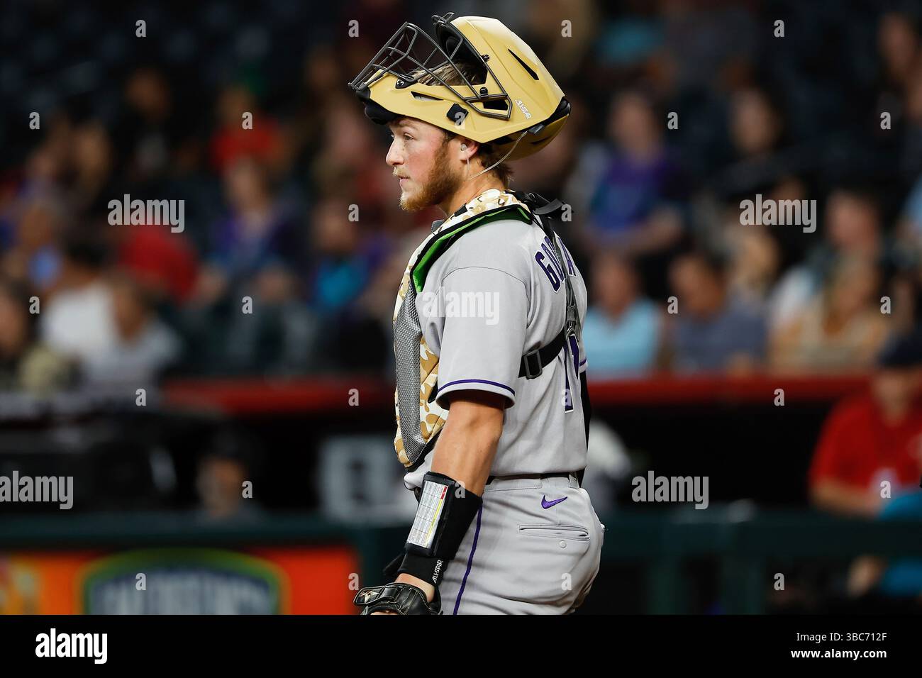 PHOENIX, AZ - MAY 18: Colorado Rockies catcher Hunter Goodman (15 ...