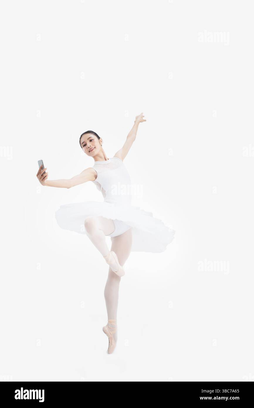 One asian woman smartphone Cut Out Stock Images & Pictures - Alamy