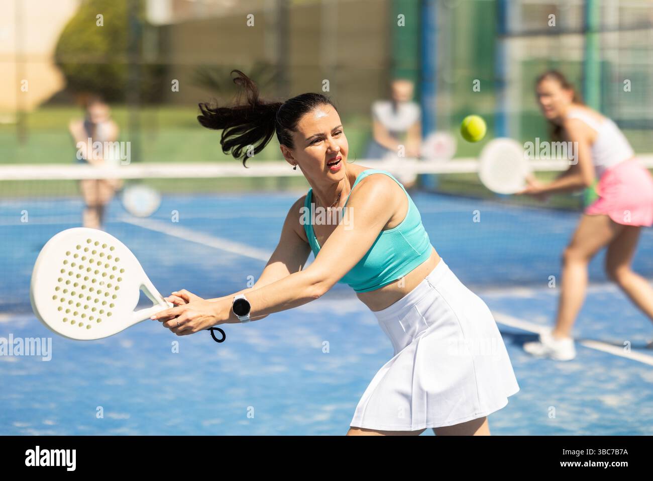 Woman racket on city hi-res stock photography and images - Alamy