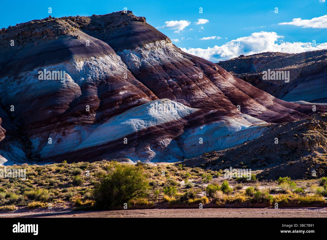 The badlands of Utah, near Cainville. The bentonite clay hills resemble ...