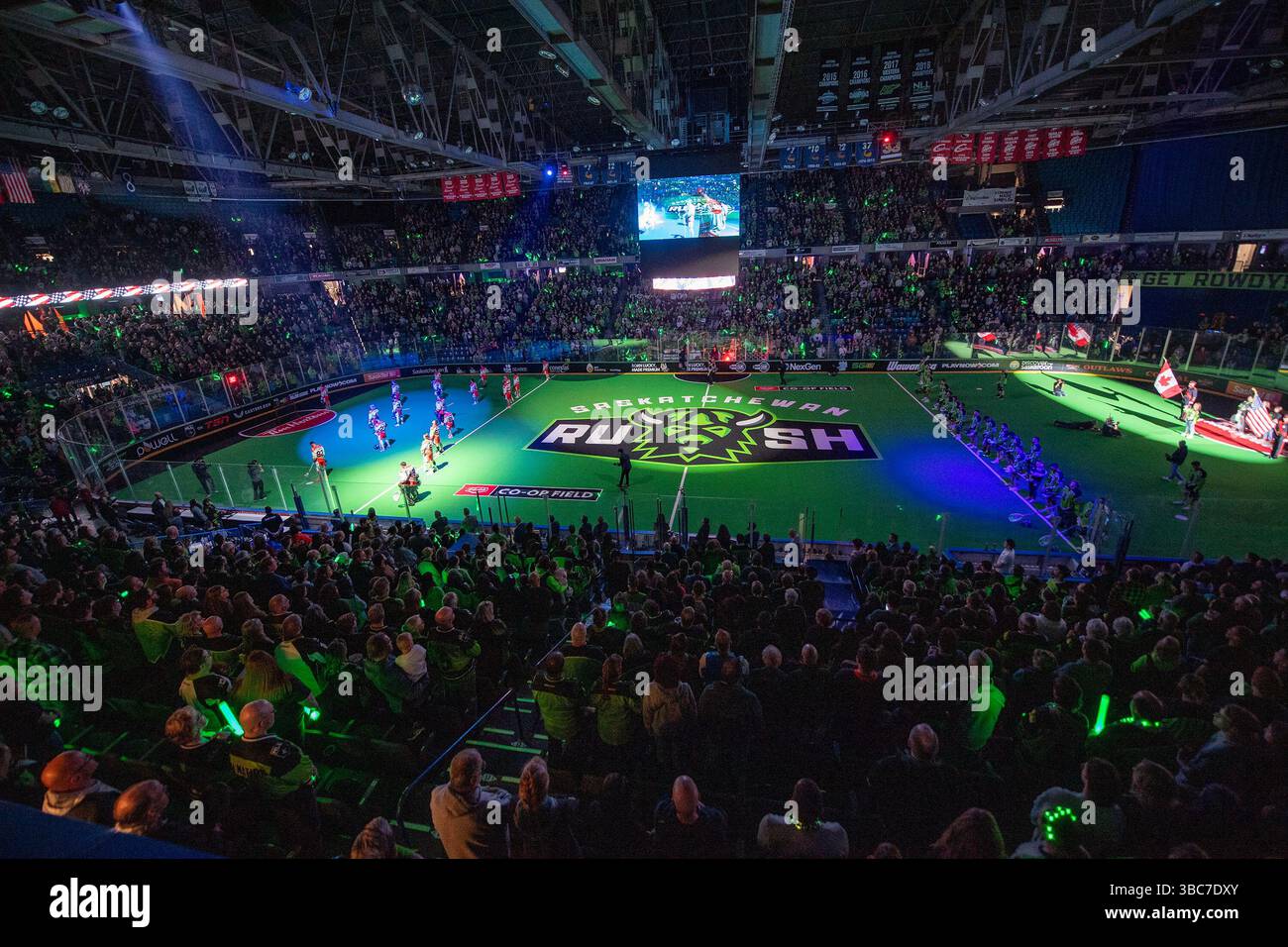 Saskatoon, Canada. 18th May, 2025. The Saskatchewan Rush take on the ...