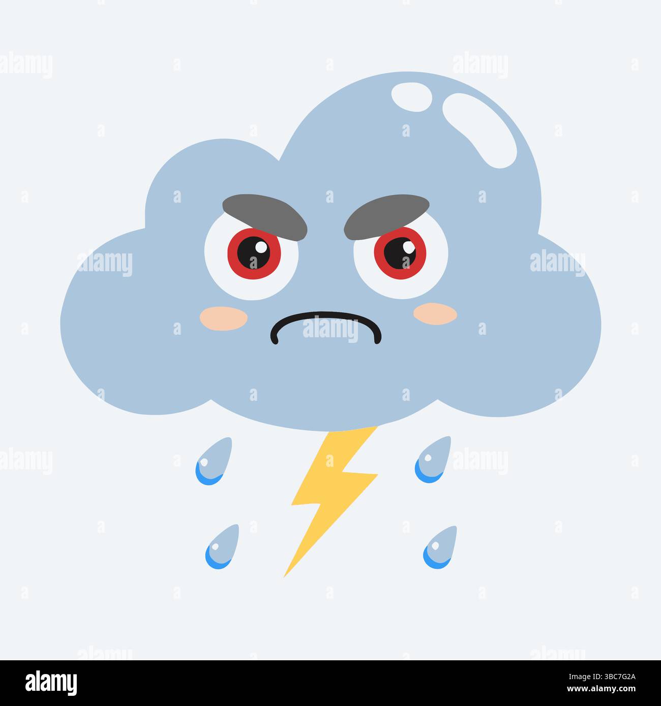 Angry Storm Cloud Clipart with Lightning Stock Vector Image & Art - Alamy