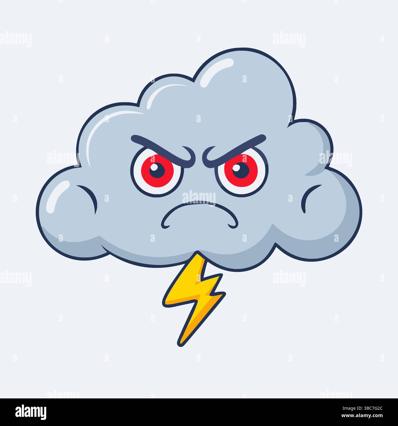 Angry Storm Cloud Clipart with Lightning Stock Vector Image & Art - Alamy