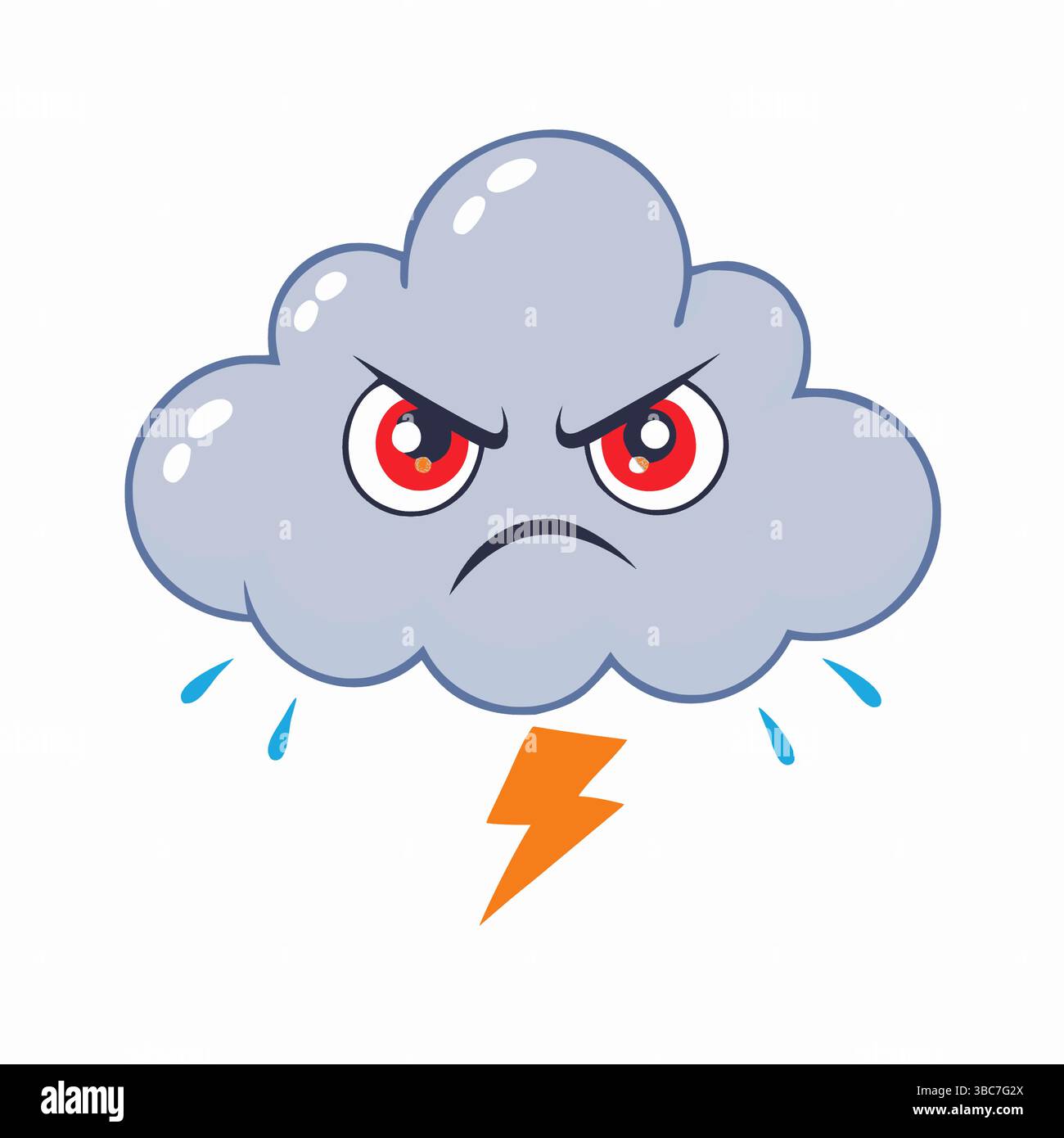 Angry Storm Cloud Clipart with Lightning Stock Vector Image & Art - Alamy