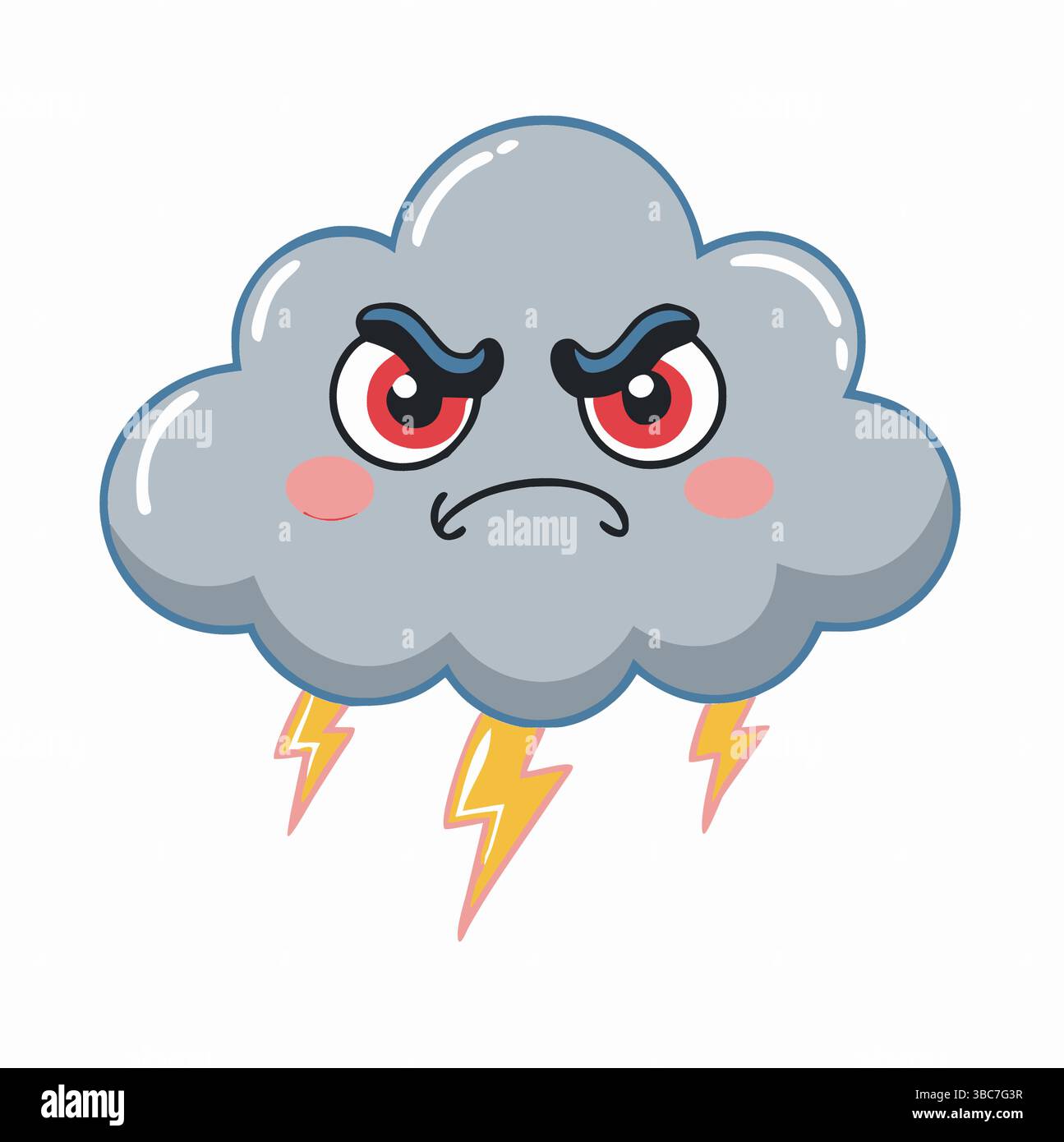 Angry Storm Cloud Clipart with Lightning Stock Vector Image & Art - Alamy