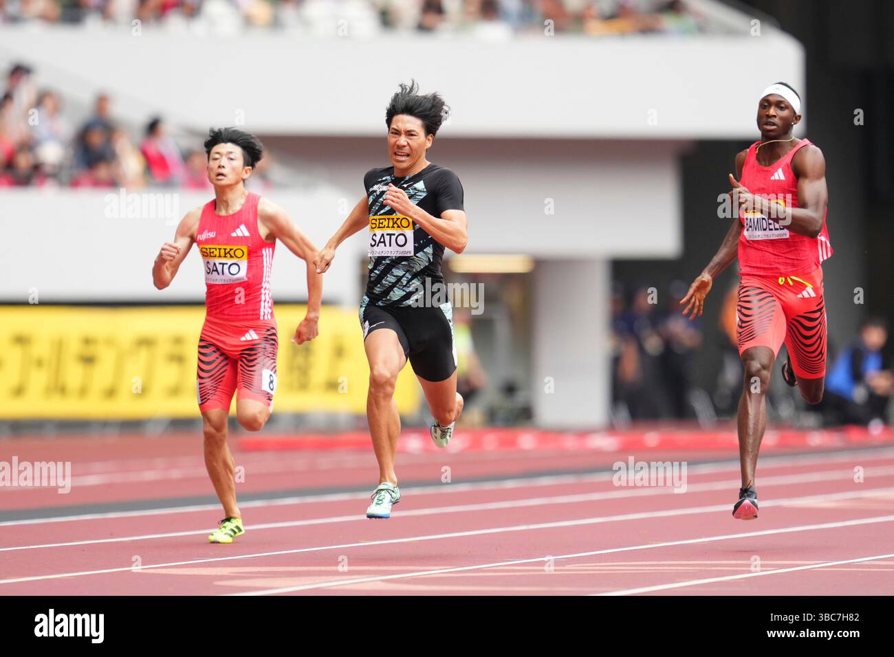 (L-R) Kentaro Sato, Fuga Sato, Emmanuel Bamidele (UAE), MAY 18, 2025 ...