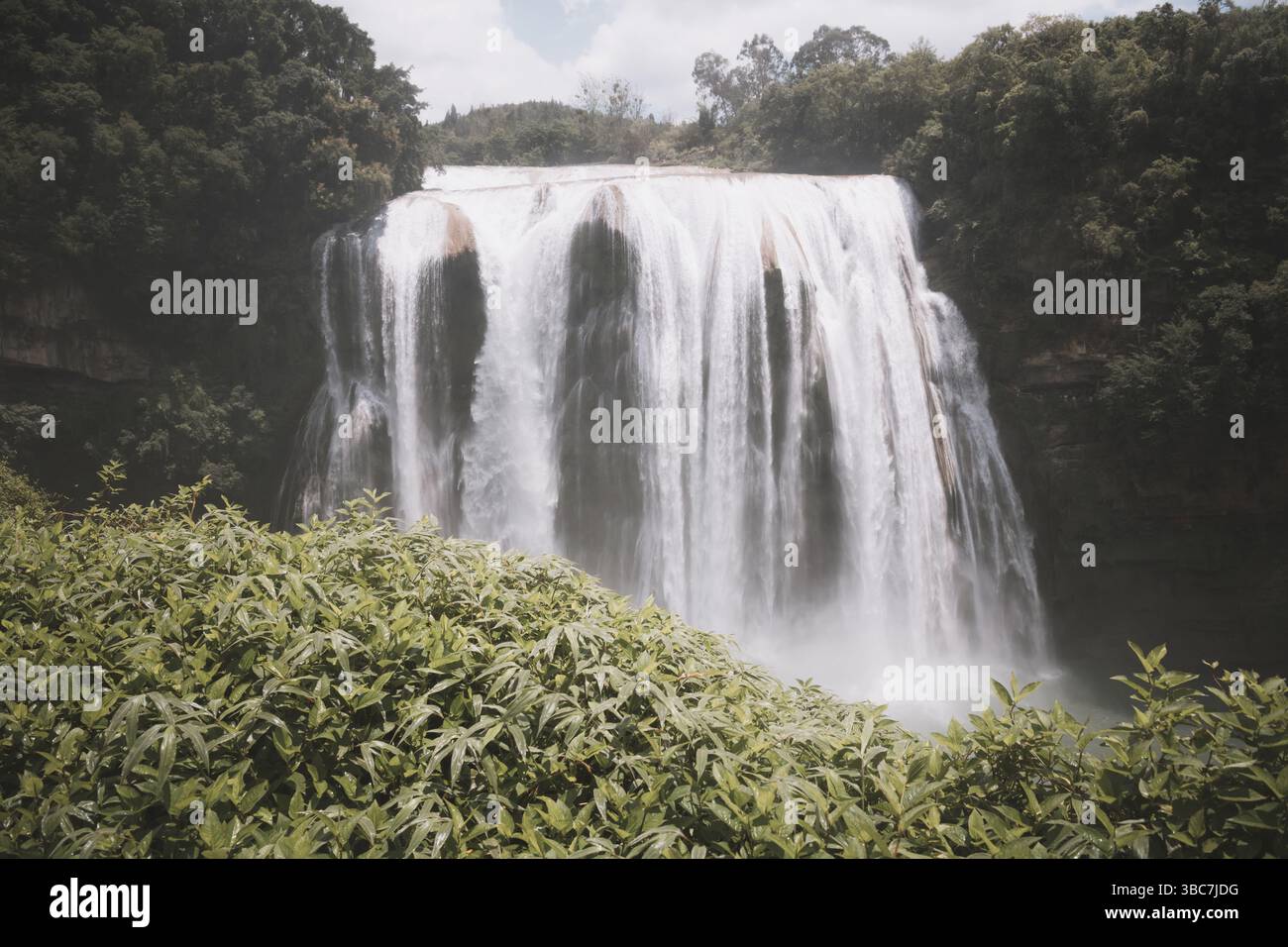 Huangguoshu Waterfall is located on the Baishui River in Guizhou ...