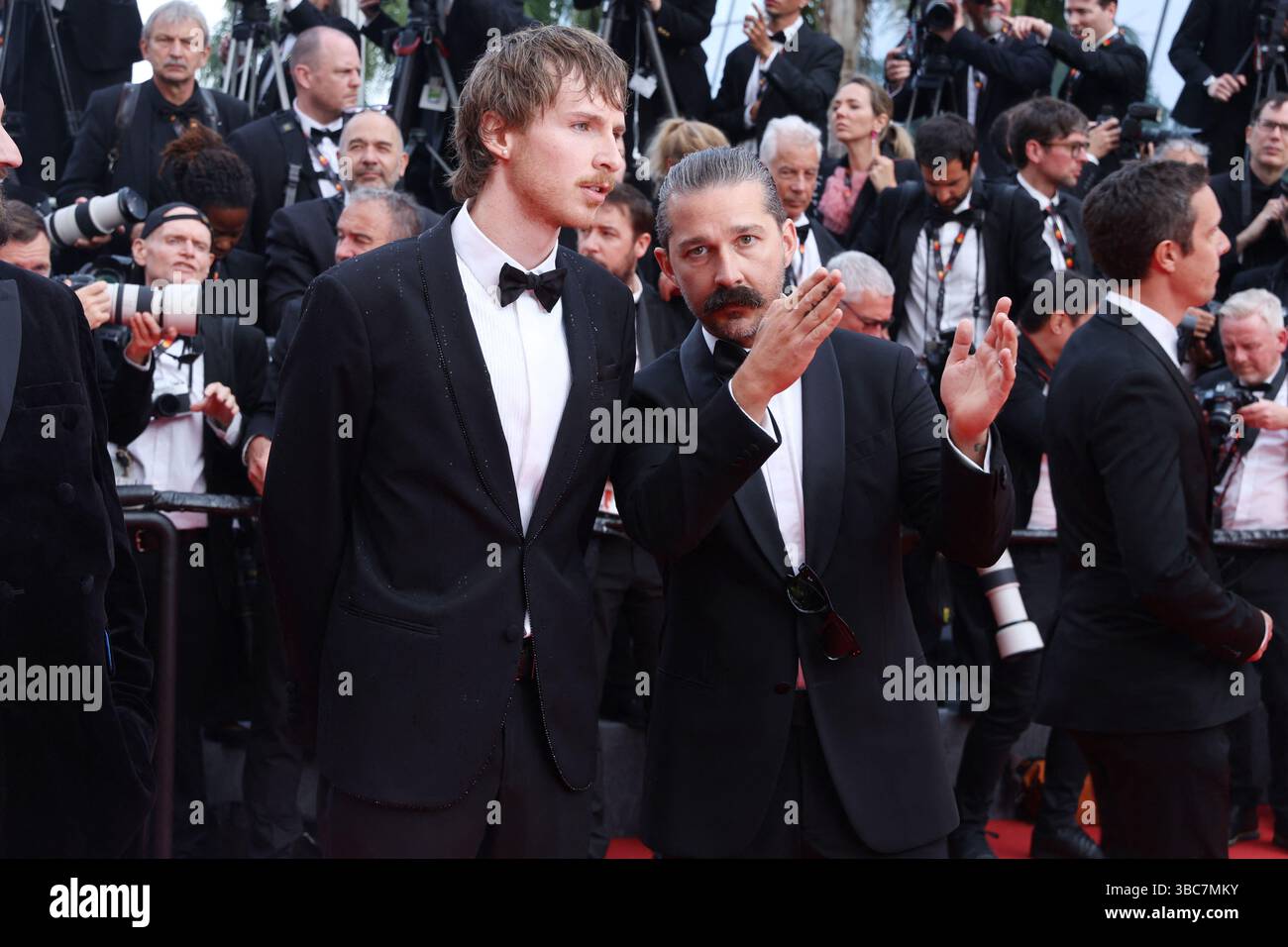 Cannes, France. 18th May, 2025. Leo Lewis O'Neil and Shia LaBeouf ...