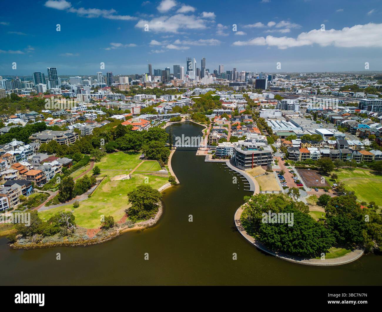 Aerial view of Perth CBD in Australia Stock Photo - Alamy
