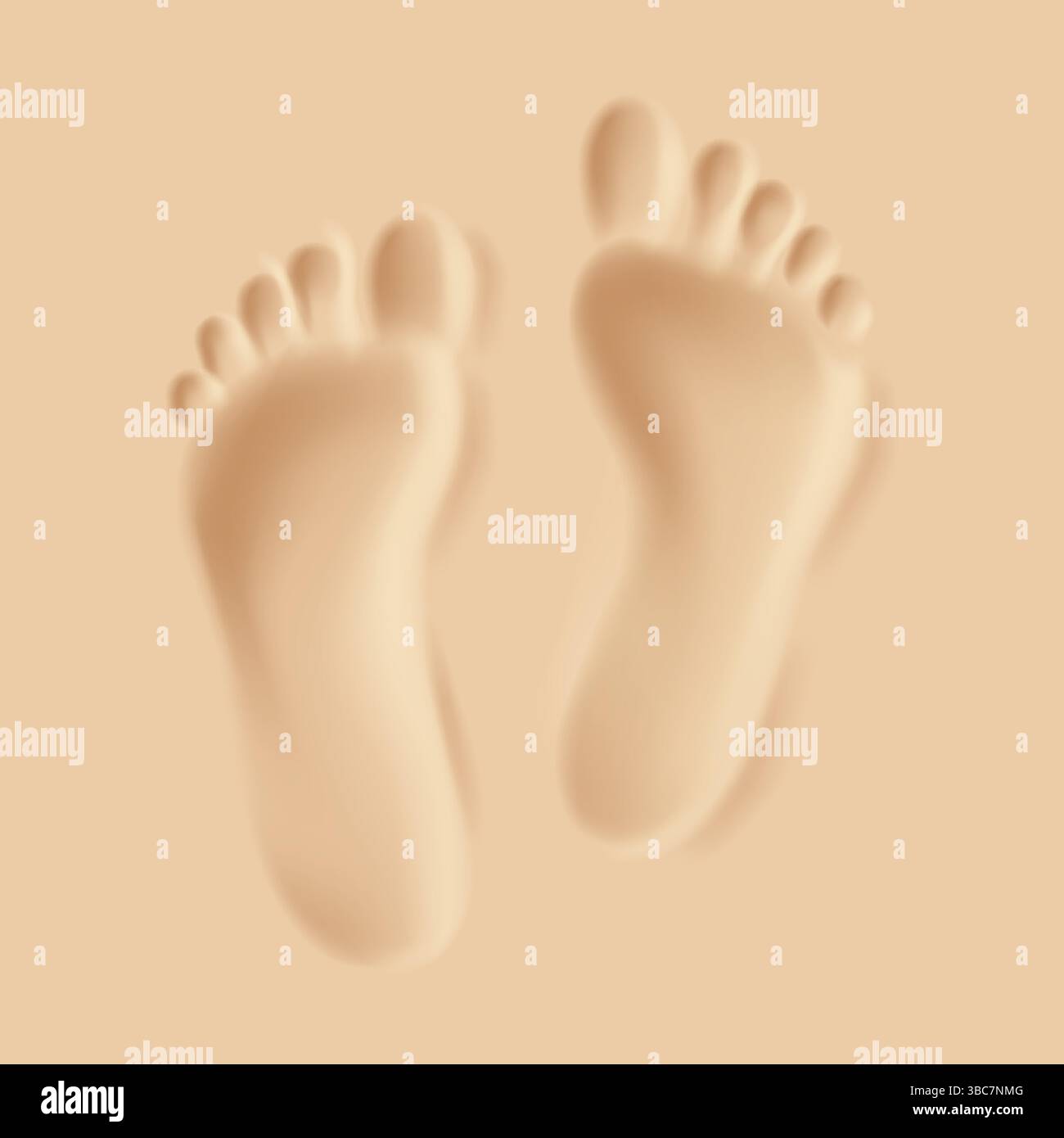 Footprints in soft sand Stock Vector Images - Alamy