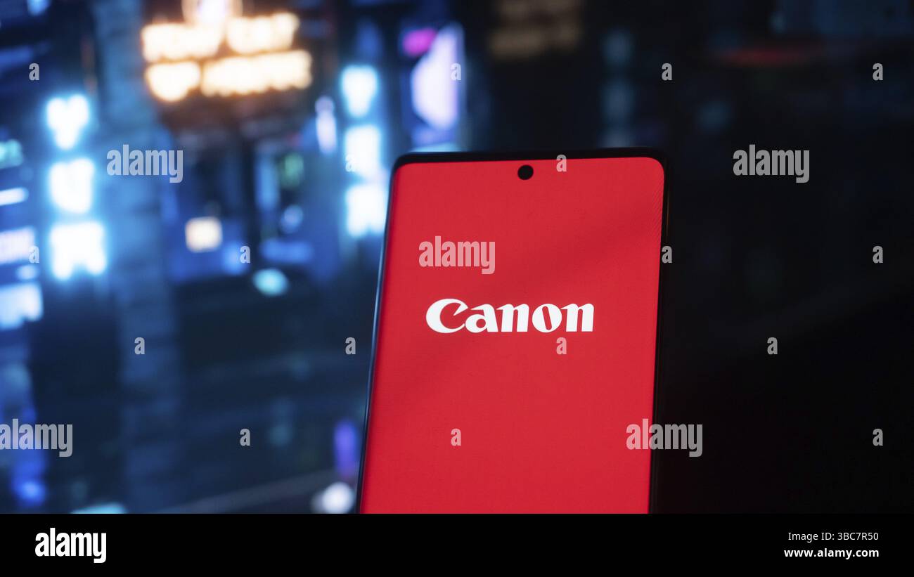 Dhaka, Bangladesh 16 May 2025: Canon Iphone Screen with Colored Pencils ...