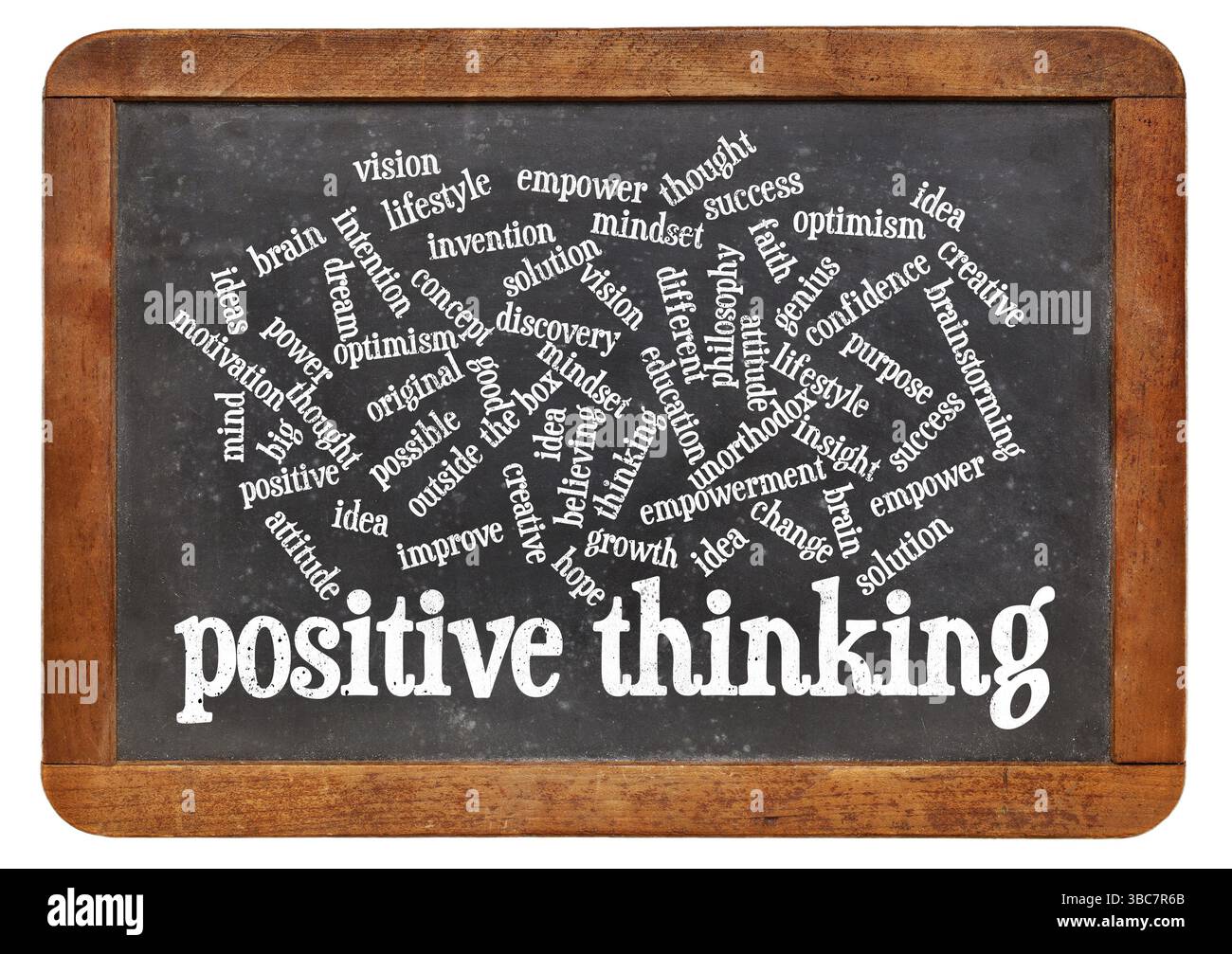Positive thinking word cloud on a vintage slate blackboard Stock Photo ...