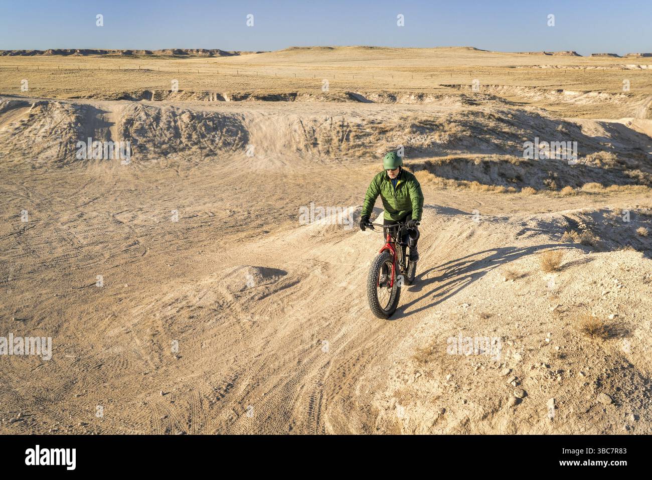 Riding fat bike in badlands - Main Draw OHV Area in National Pawnee ...