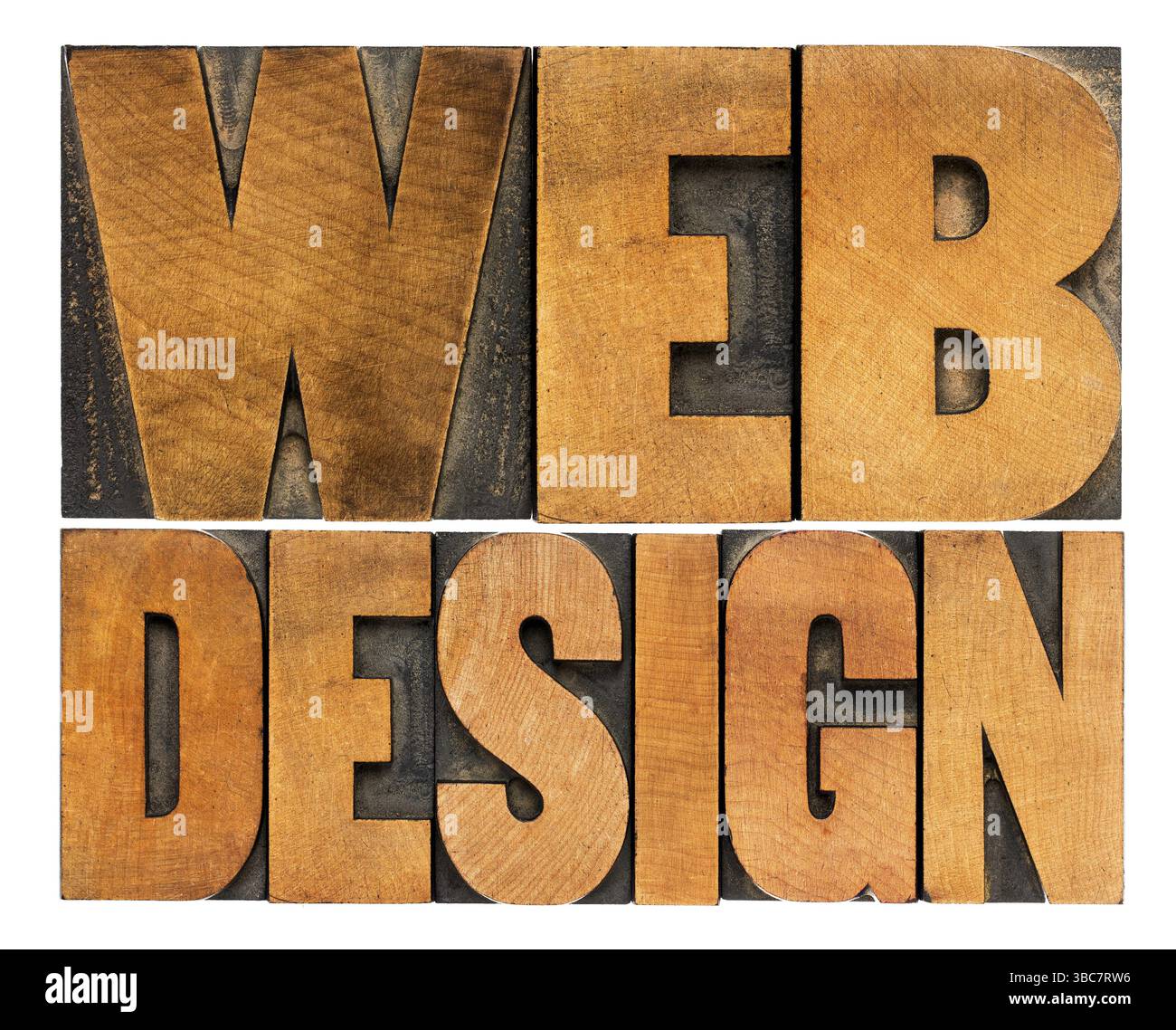 Web design - isolated words in vintage letterpress wood type printing ...