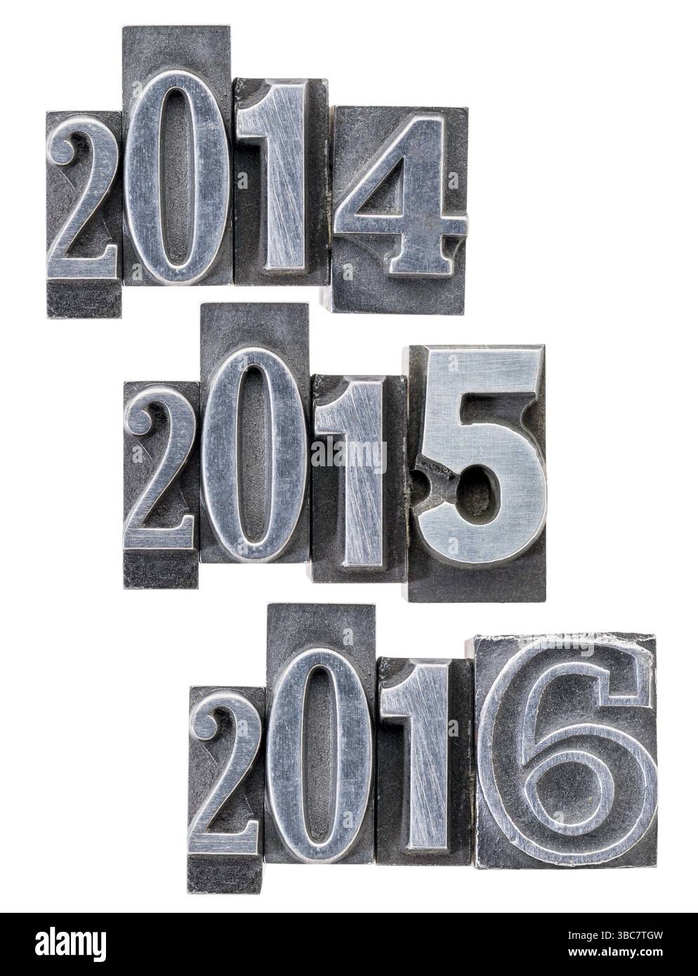Passing and incoming years 2014, 2015, 2016 - isolated numbers in ...