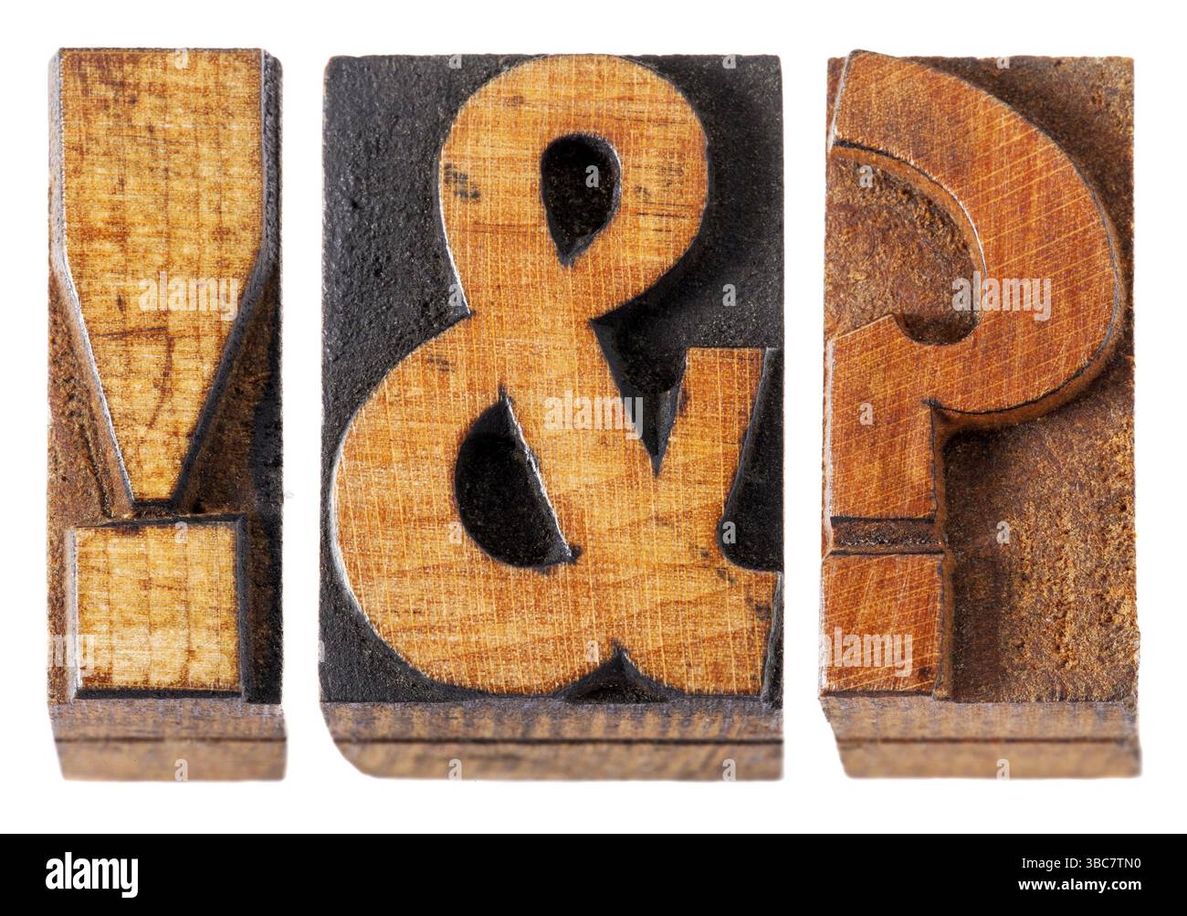 Exclamation point, question mark and ampersand - isolated vintage ...