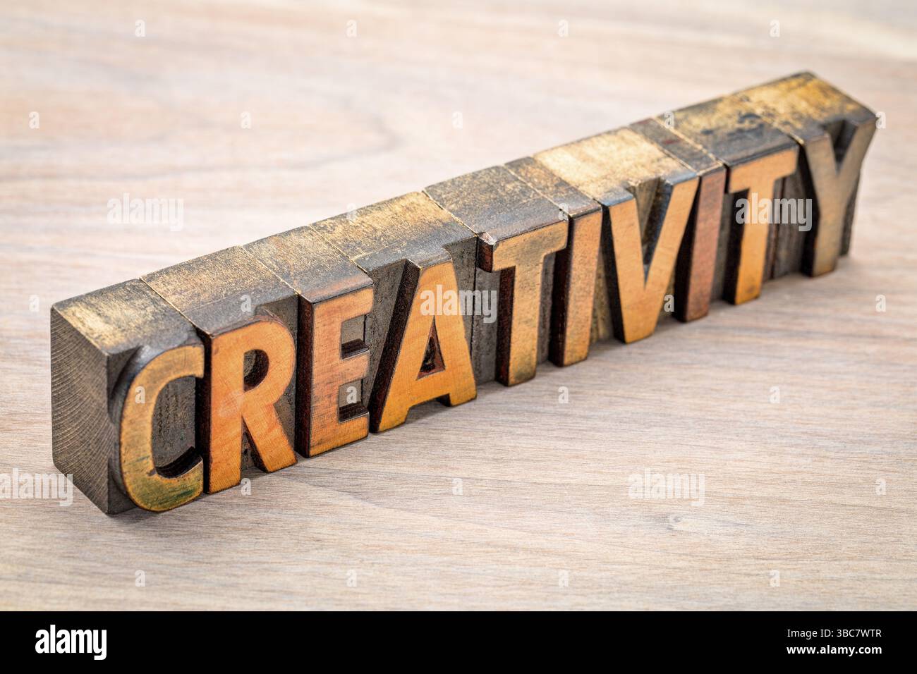 Creativity - word abstract in vintage wood letterpress printing blocks ...