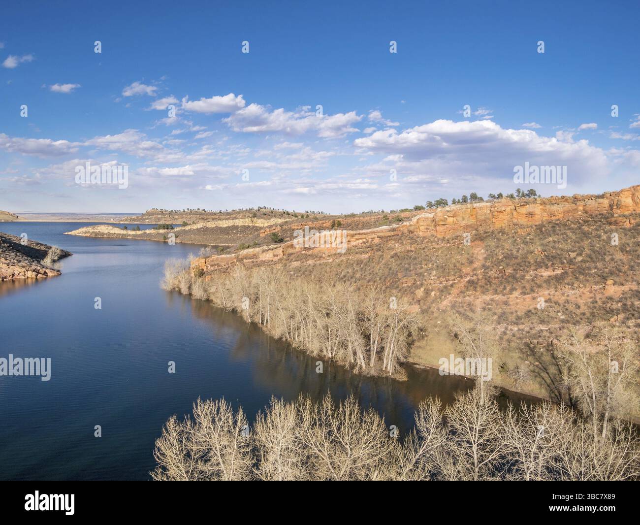 Aerial view of Horsetooth Reservoir near Fort Collins Colorado, in ...