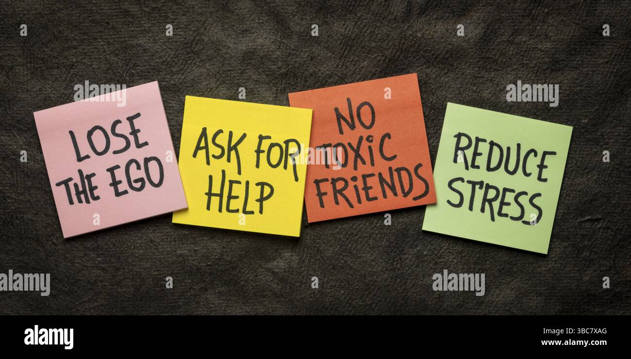 Healthy lifestyle inspirational reminder notes - lose the ego, ask for ...