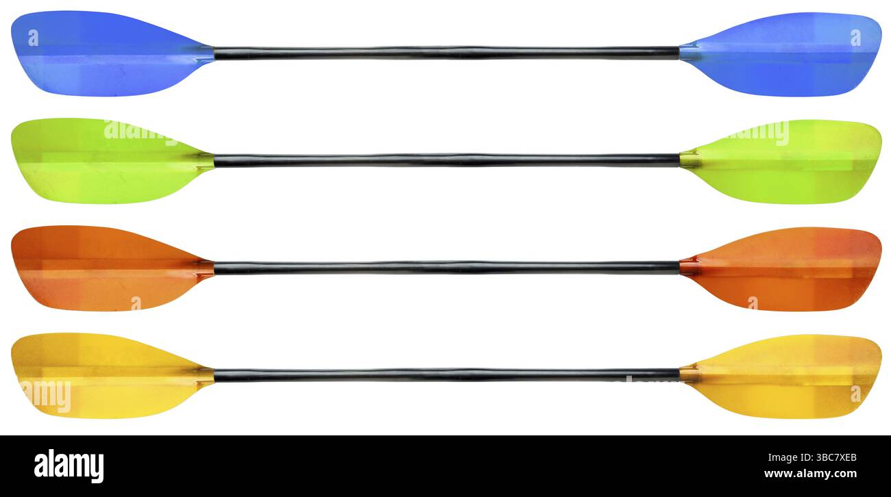 Fiberglass whitewater kayak paddle with an oval shaft, isolated on ...