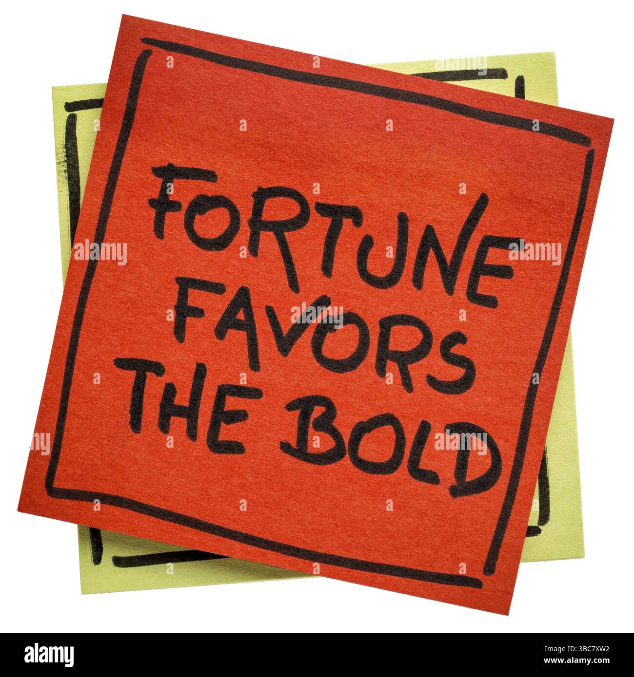 Fortune favors the bold inspirational slogan - handwriting on an ...