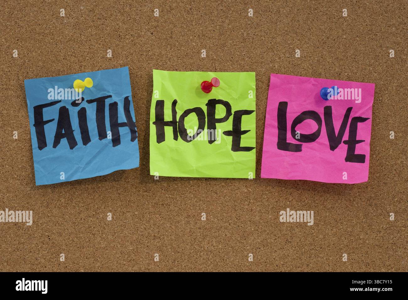 Spiritual reminder or methaphysical concept - faith, hope and love ...