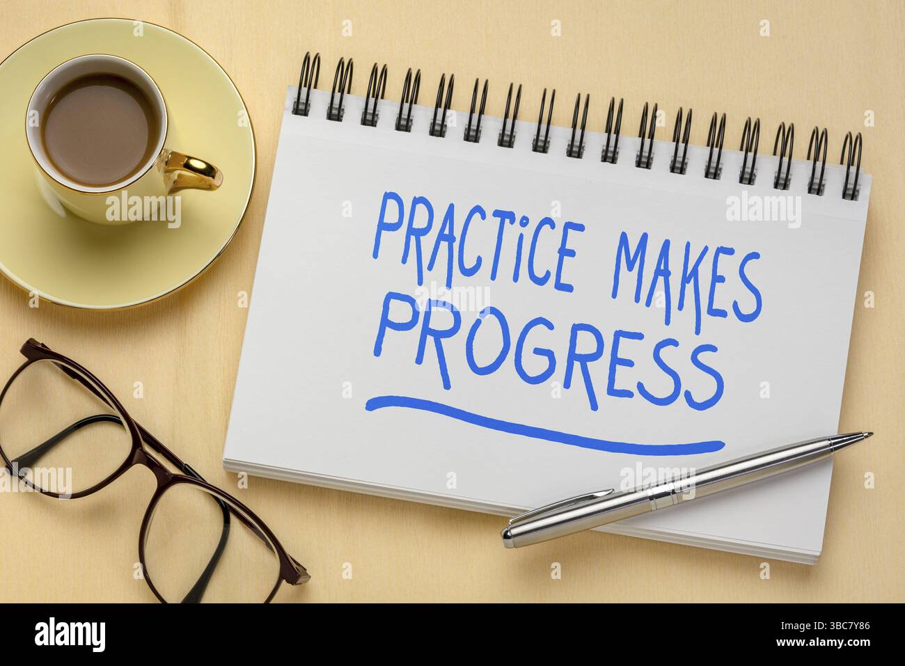 Practice makes progress inspirational quote - handwriting in an art ...