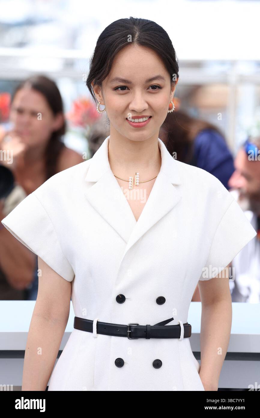 Cannes, France. 18th May, 2025. Lucie Zhang posing during the Le Roi Soleil Photocall at the ...