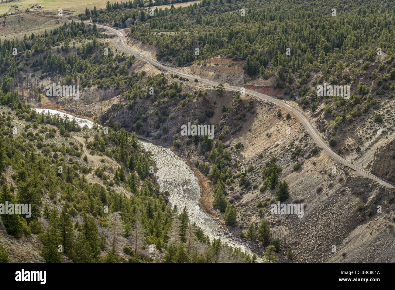 Colorado River and railroad in Gore Canyon above Pumphouse Recreation ...