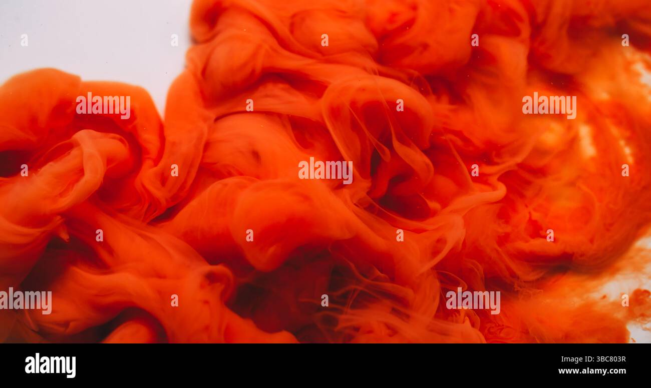 Shiny haze. Paint flow. Blur orange bronze swirl chemical acrylic ...