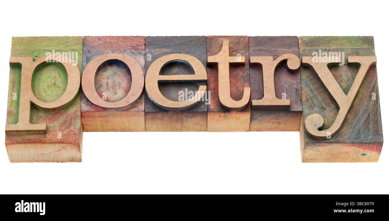 Poetry - isolated word in vintage wood letterpress printing blocks ...