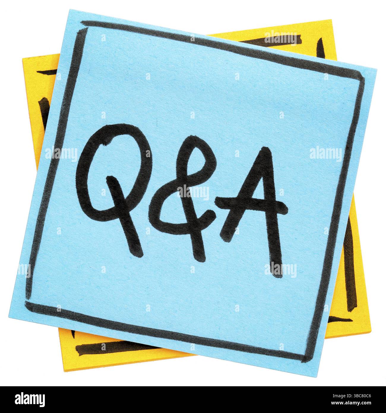 Q&A - questions and answers sign - handwriting in black ink on isolated ...