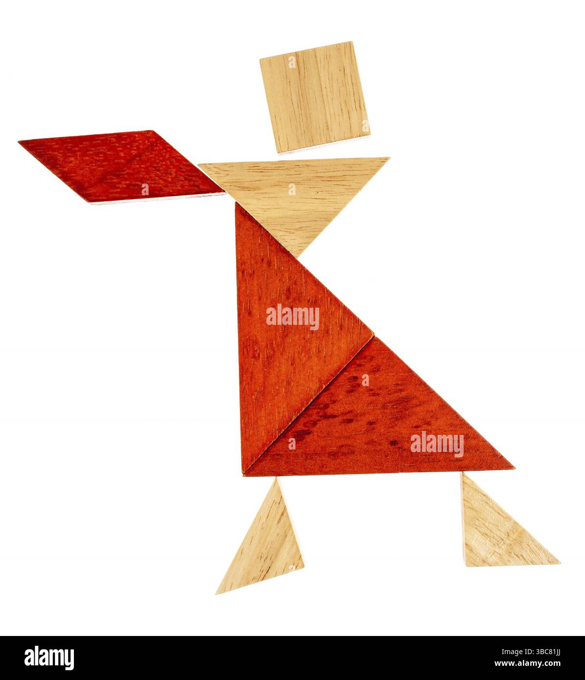 Abstract figure of a female dancer or waitress built from seven tangram ...