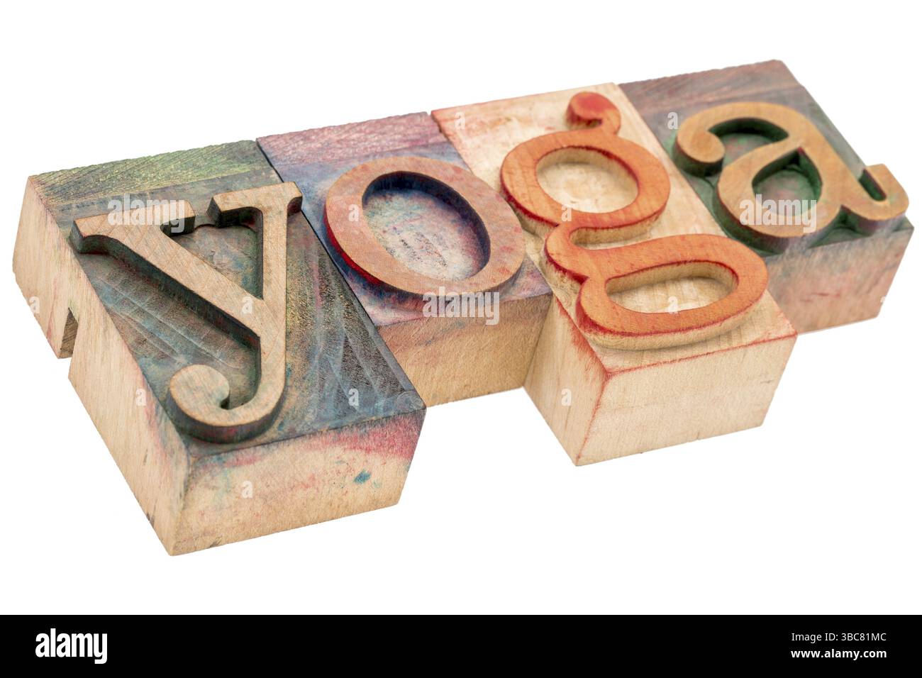Yoga word - isolated text in letterpress wood type printing blocks ...