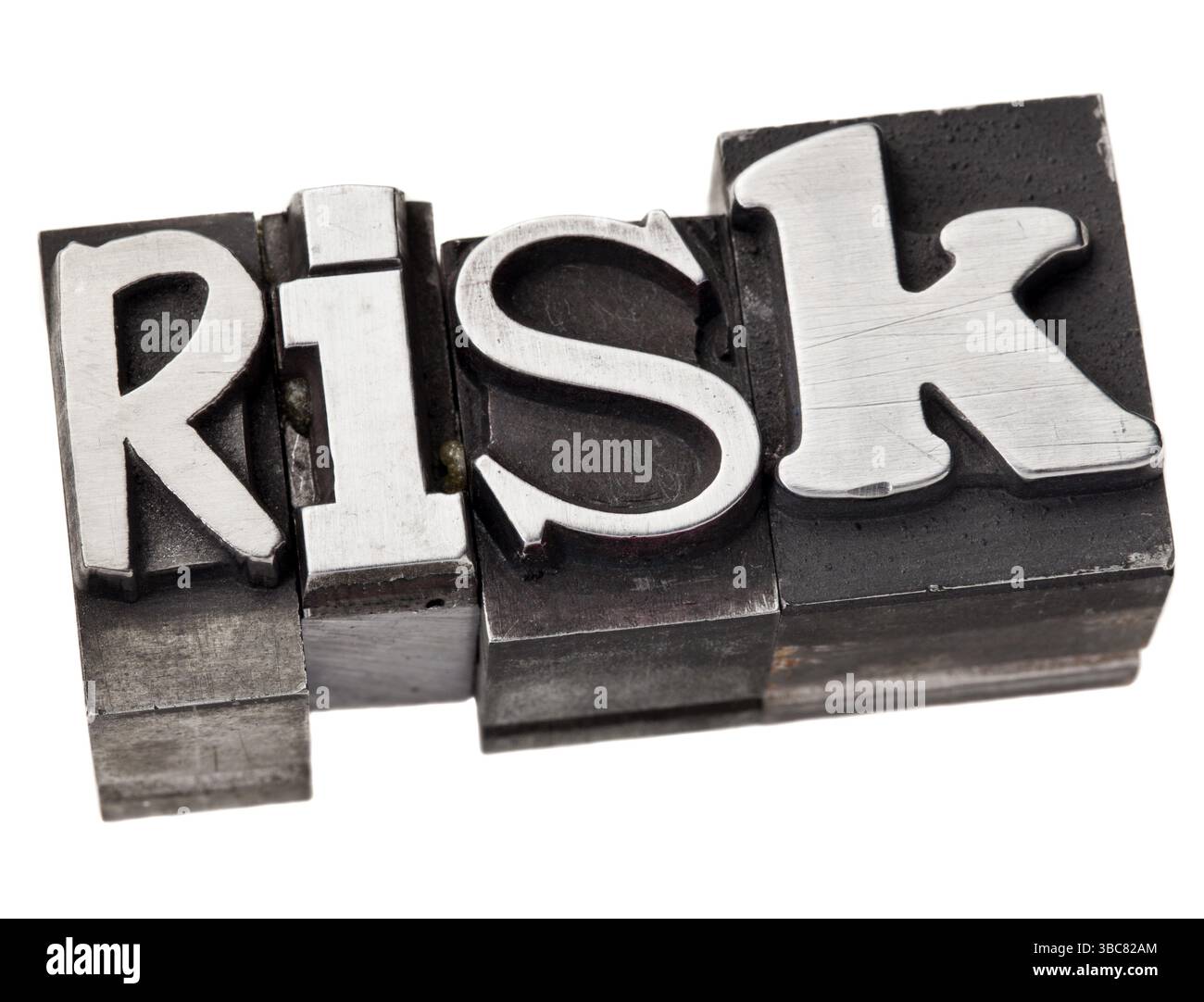 Risk - isolated word in vintage letterpress metal type Stock Photo - Alamy