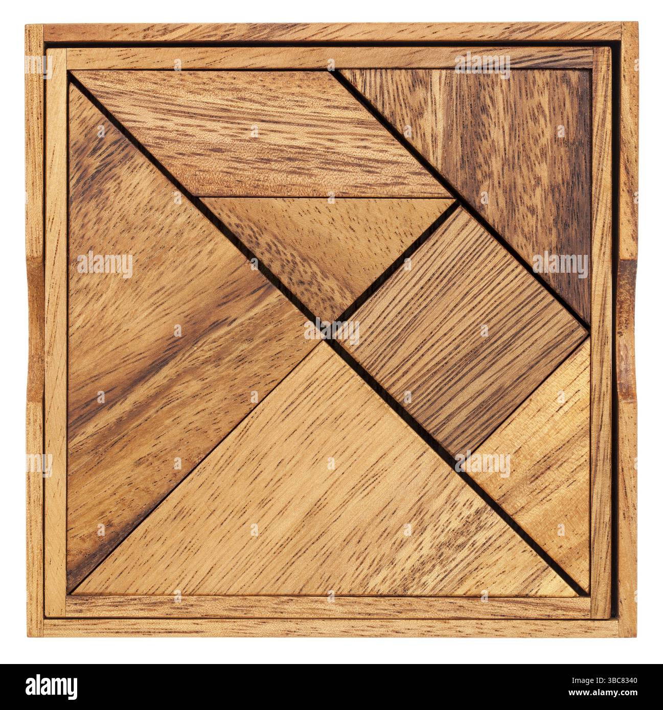 Pieces of a traditional Chinese Puzzle Game made of different wood ...