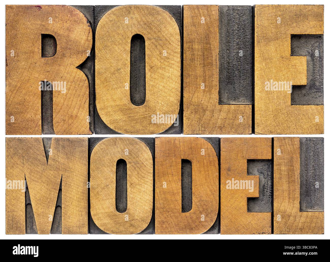 Role model - leadership concept - isolated word abstract in letterpress ...