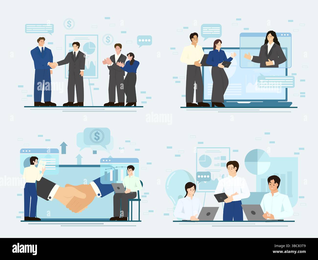 B2B collaboration and partnership illustrating teamwork and strategy ...
