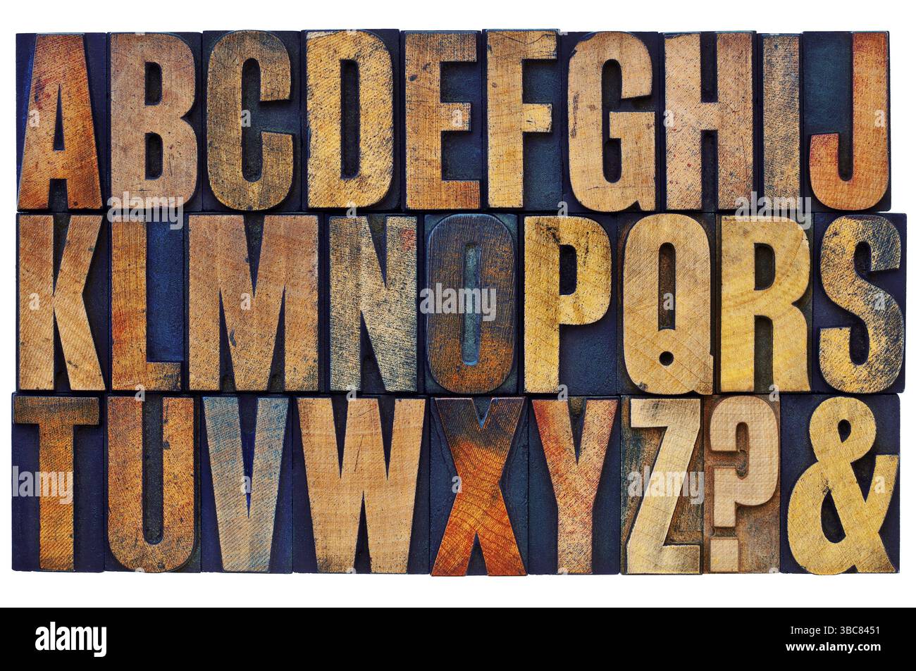 26 letters of English alphabet, question mark and ampersand - vintage ...