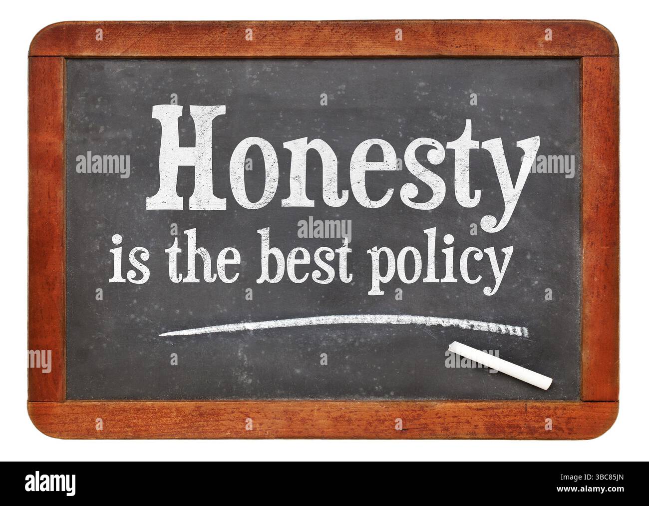 Honesty is the best policy proverb - white chalk text on a vintage ...