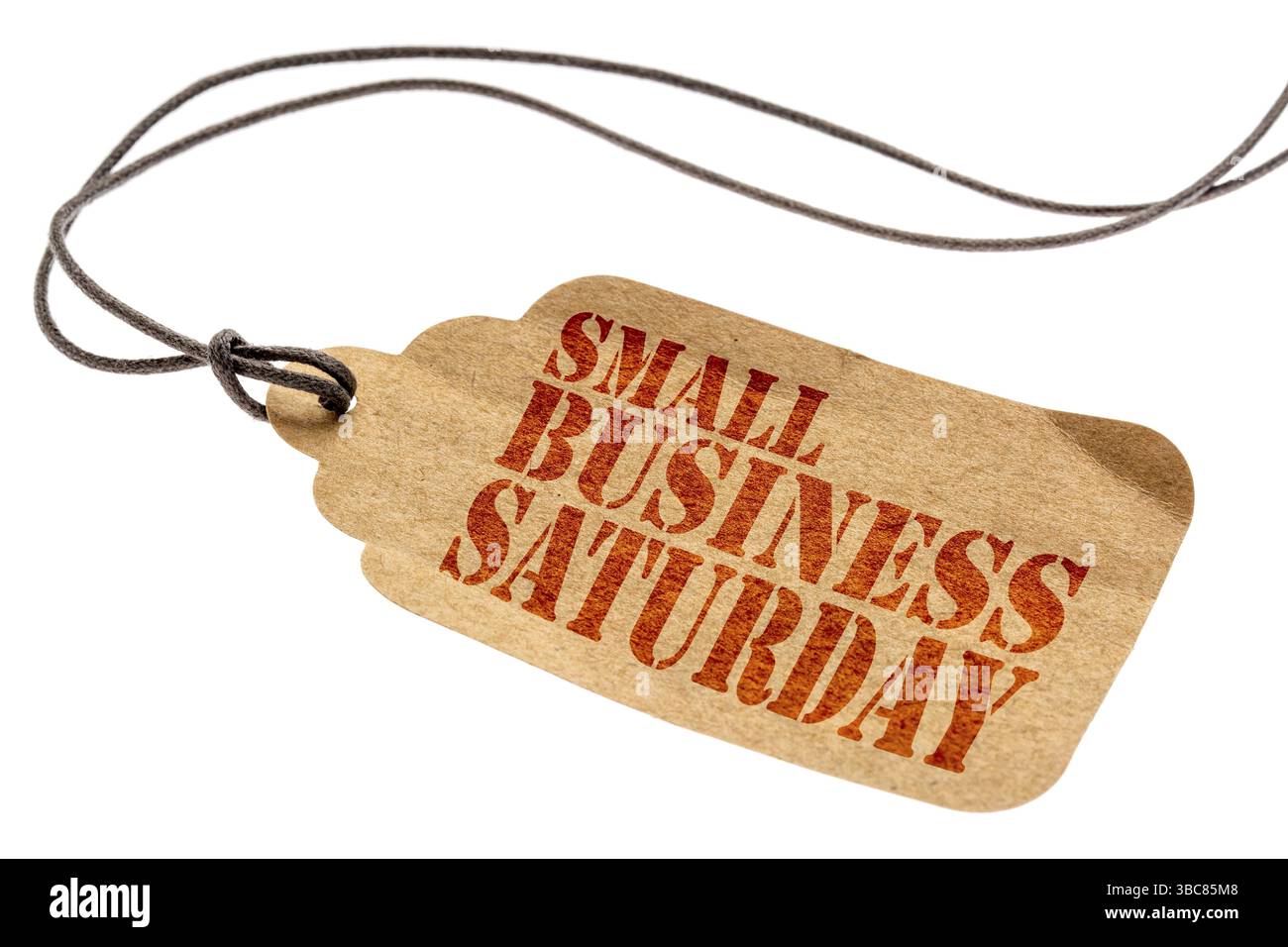Small Business Saturday sign - a paper price tag with a twine isolated ...