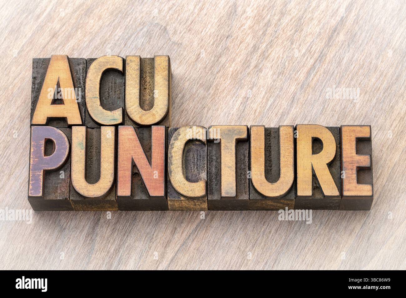 Acupuncture - word abstract in vintage letterpress wood type Stock ...