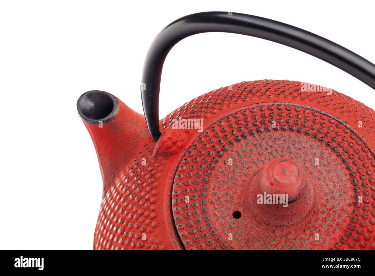 Red tetsubin - cast iron traditional Japanese tea pot, isolated on ...