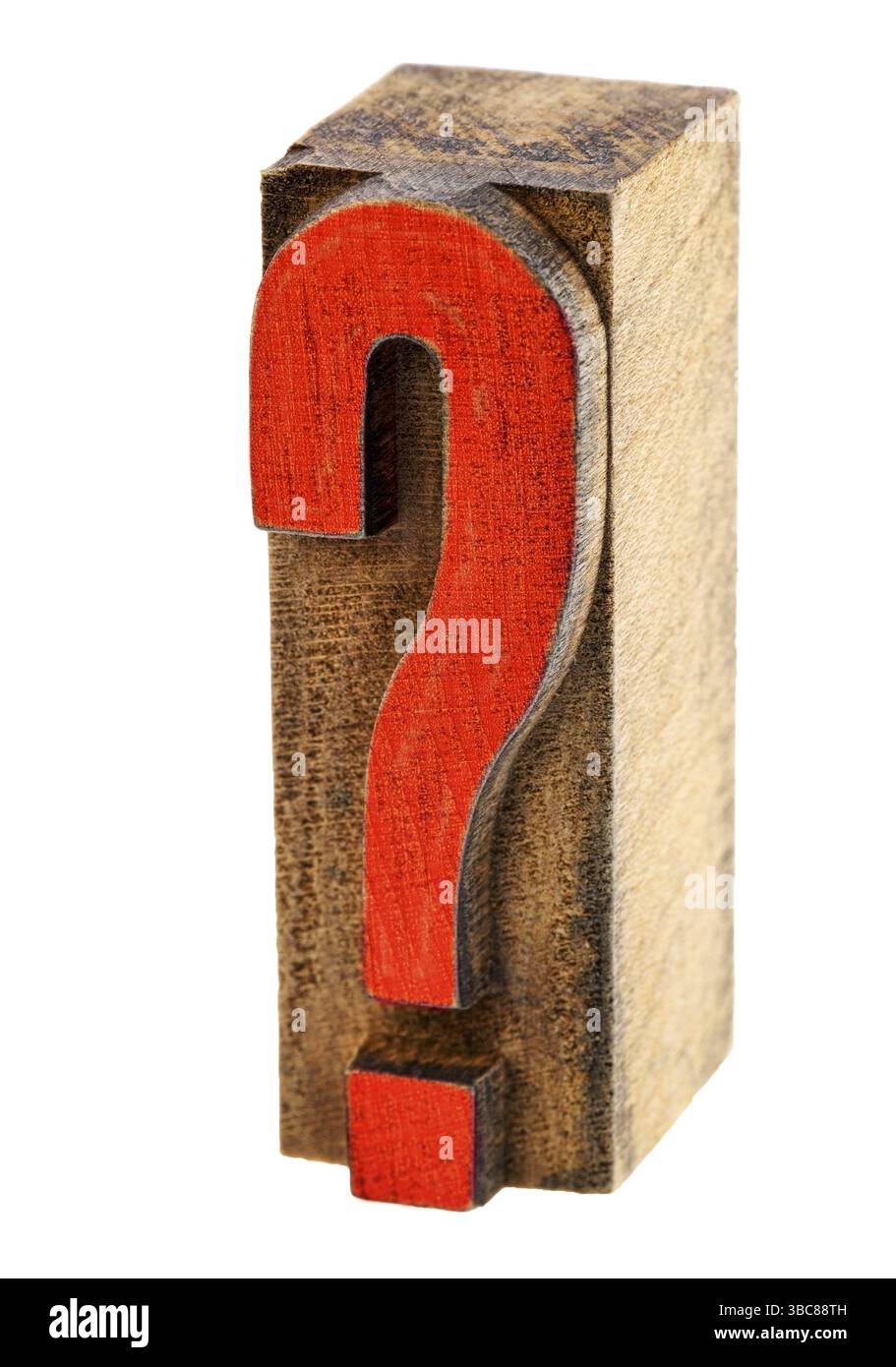 Question mark - isolated vintage wood letterpress printing block ...